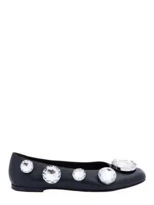 AREA Crystal-embellished Ballerina Flats - Black