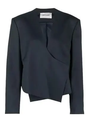 LOW CLASSIC LOW CLASSIC Asymmetrical Wool-Blend Jacket Black