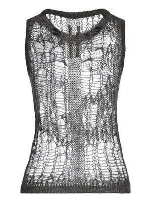 Rick Owens Sleeveless Crewneck Knit Top - Gray