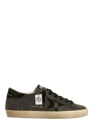 GOLDEN GOOSE Super-star Sneakers With Swarovski Crystals And Suede Star - Black
