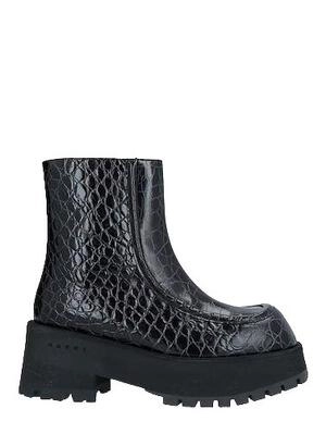 Marni Croc Print Platform Boots - Black