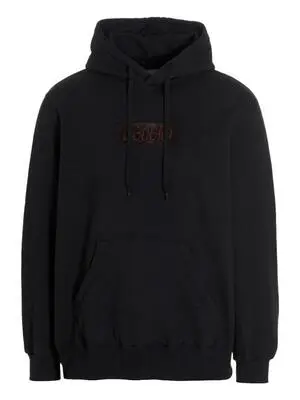 DOUBLET Polyurethane Embroidery Hooded Sweatshirt - Black