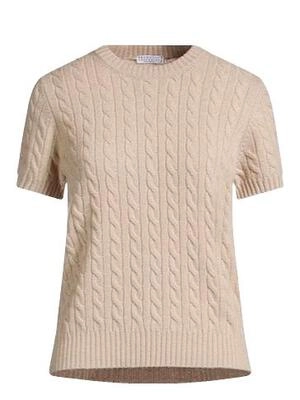Brunello Cucinelli Crew Neck Short-sleeve Knit Top - Nude