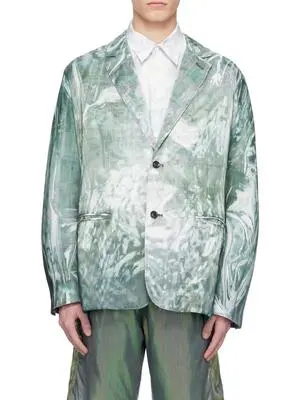 DOUBLET Abstract-print Single-breasted Blazer - Gray