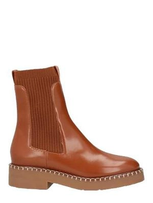 Chloé Patent Leather Sock Ankle Boots - Brown