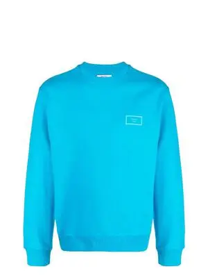 Martine Rose Crew-neck Sweatshirt With Logo Print - Blue