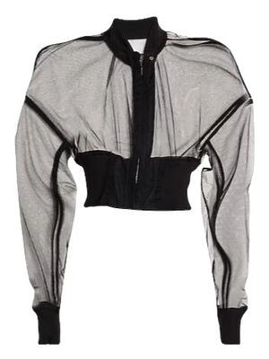 Rick Owens Tulle Bomber Jacket - Gray