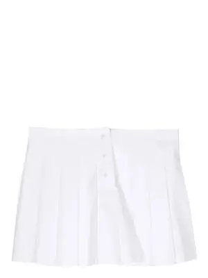 WE11DONE We11done Pleated Cotton Skirt With Embroidered Logo