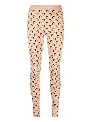 MARINE SERRE Fuseaux Moon Recycled-jersey Leggings - Nude