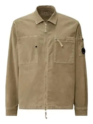 C.P. COMPANY Corduroy Lens Zipped Overshirt - Brown