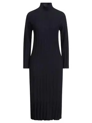 Max Mara Ribbed Knit Turtleneck Dress - Black