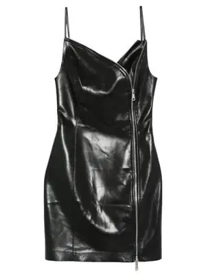 Nanushka Faux-leather Mini Dress With Side Zip - Black