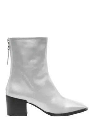 AeydĒ Amina Patent Leather Ankle Boots - Gray