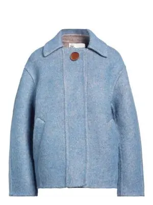 Tory Burch Two-tone Flannel Coat - Blue