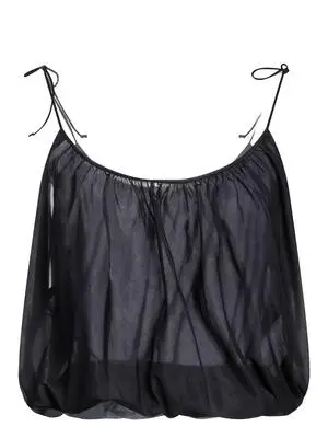 Tory Burch Sleeveless Plunge Top - Black
