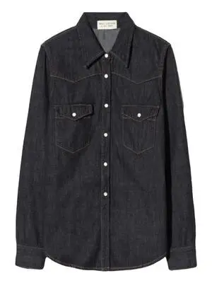 NILI LOTAN Lapel Denim Jacket - Black