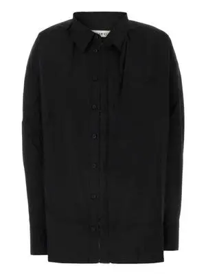 Y/project Poplin Shirt With Hook-and-eye Closure - Black