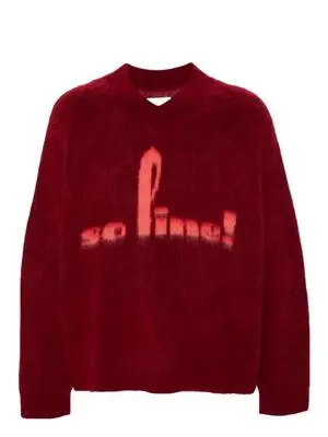 Martine Rose Brushed V-neck Sweater - Red