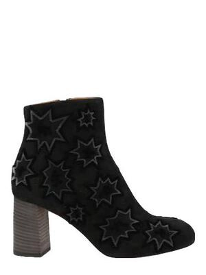 Chloé Suede Velvet Ankle Boots - Black