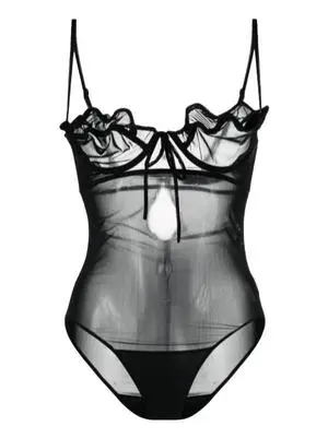 Y/project Sheer Construction Underwired Bodysuit - Gray