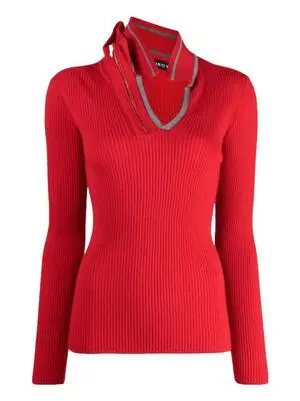Y/project Asymmetric Ribbed Jumper - Red