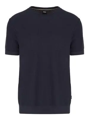 Hugo Boss Crewneck Short-sleeved Knitted Jumper - Black