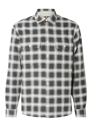 Hugo Boss Lapel Long Sleeve Shirt - Gray