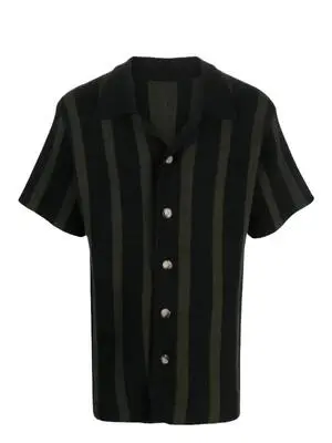 Nanushka Almar Striped Terry-cloth Shirt - Black