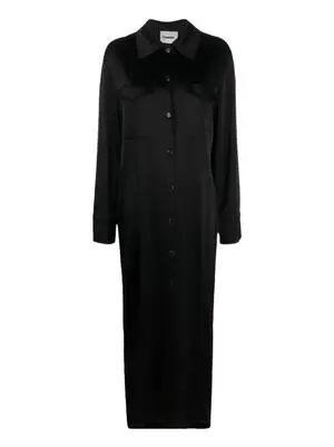 Nanushka Joann Satin Shirtdress - Black