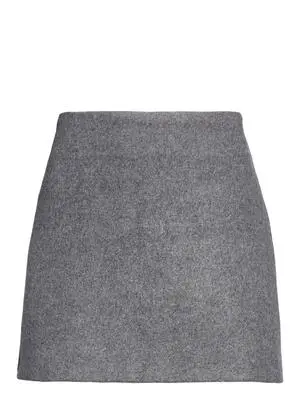 Sportmax Solid Color Wool A-line Skirt - Gray