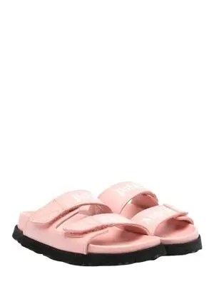 Palm Angels Logo-print Leather Slides - Pink