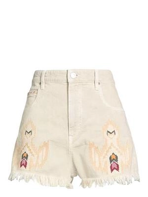 ISABEL MARANT ÉTOILE Isabel Marant High-Waisted Denim Hot Pants With Appliqué And Embroidery