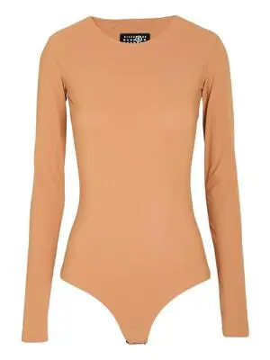MAISON MARGIELA Mm6 Maison Margiela Crewneck Long Sleeve Knit Jumpsuit Pink