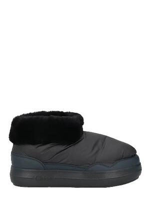 Chloé Padded Ankle Boots With Shearling Trim - Black