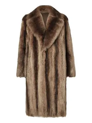 Fendi Sheepskin Fur Coat - Brown