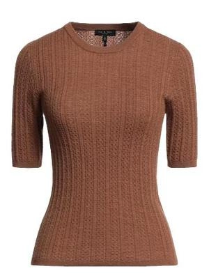 Rag & Bone Rag & Bone Knitted Short-Sleeve Top Brown
