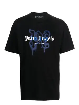 Palm Angels Grafitti-print T-shirt - Black