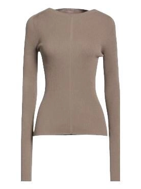 Rick Owens Rick Owens Ribbed Knit Long Sleeve Crewneck Gray