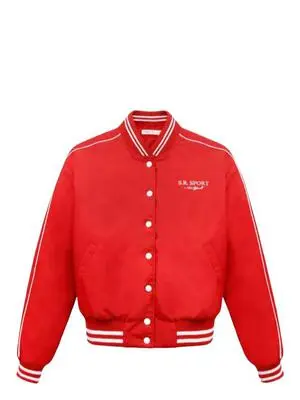 SPORTY  RICH Sporty & Rich Sr Sporty Varsity Jacket - Red