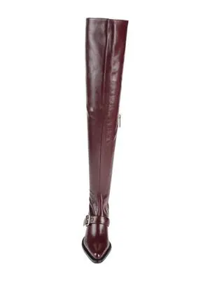 Chloé Leather Thigh High Boots - Red