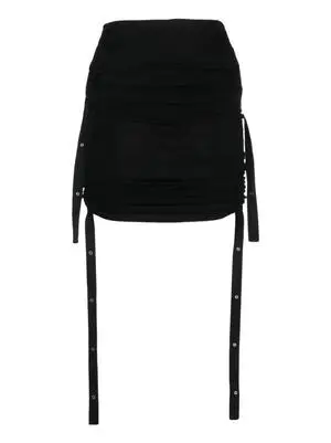 DION LEE Doric Ruched Midi Skirt - Black
