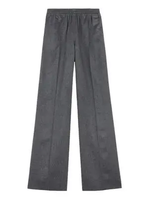 TOD'S Tailored Elasticated Waist Trousers With Embroidered Detail - Grey