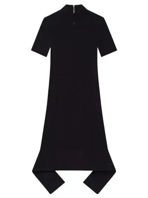 COURREGES Scuba Mini Dress With Embroidered Logo - Black