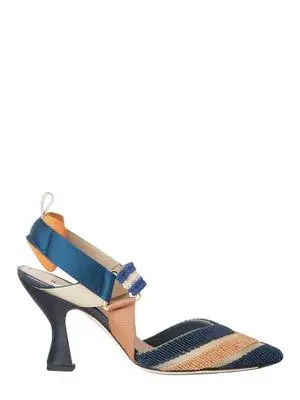 FENDI Fendi Mesh And Beaded High-Heeled Slingbacks