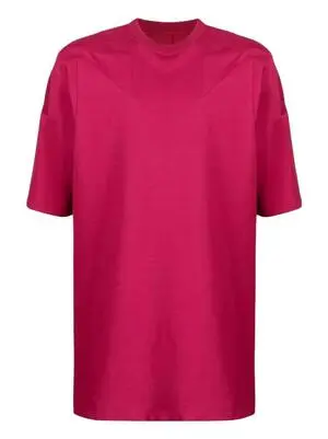 Rick Owens Seam-detail Short-sleeved Cotton T-shirt - Pink