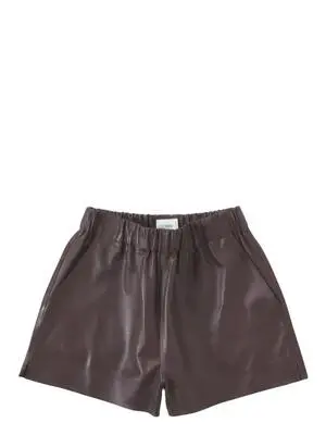Closed Elasticated-waist Leather Shorts - Black