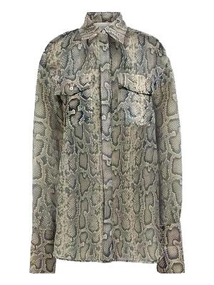 SPORTMAX Sportmax Snake Print Sheer Organza Shirt With Crystal Embellishments