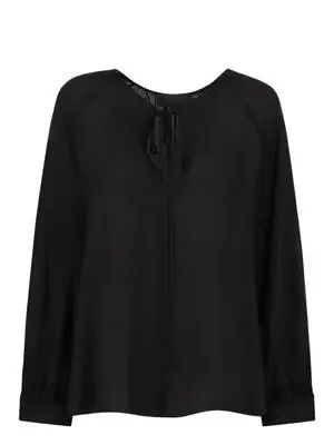 NILI LOTAN Acadia Peasant Top - Black