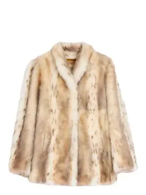 Valentino Garavani Fur Coat With Hook Closure - Beige