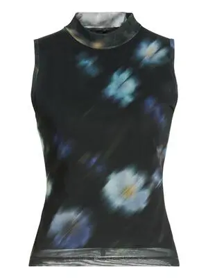 RAG & BONE Rag & Bone Sleeveless Floral Print Turtleneck T-Shirt